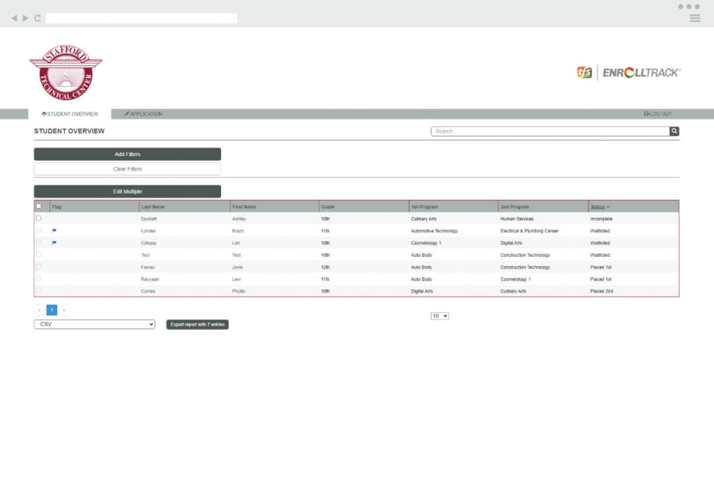 Enrolltrack® - TFS Results